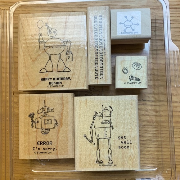 Stampin' Up! | Other | Stampin Up Robot Wooden Stamp Set | Poshmark